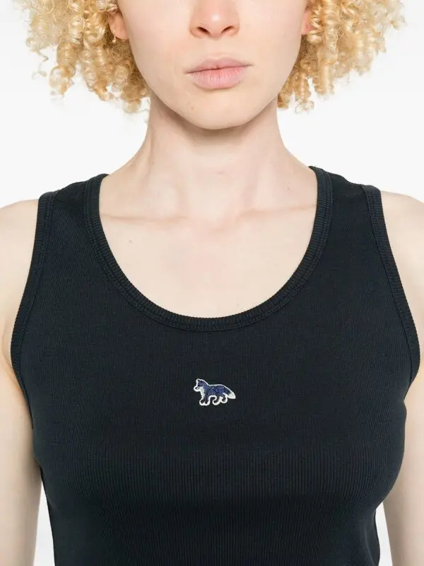 Maison Kitsuné Baby Fox Cotton Ribbed Tank Top