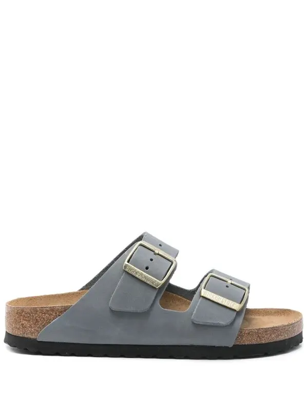 BIRKENSTOCK Arizona Double Buckle Flat Sandals - Grey