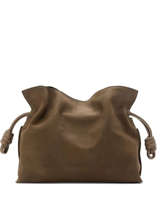 Loewe Flamenco Medium Nabuk Leather Clutch - Brown