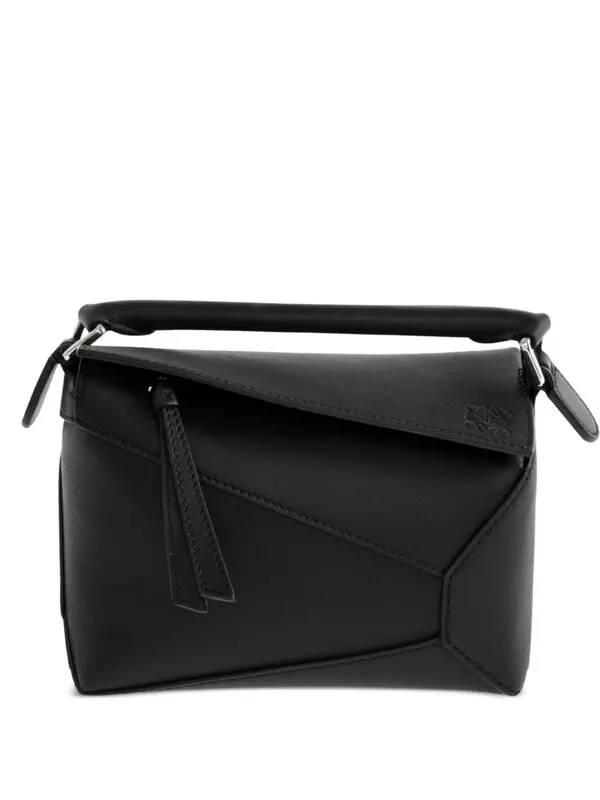 Loewe Puzzle Edge Mini Leather Handbag - Black