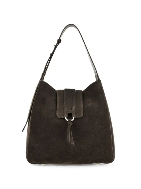 Hogan Trend Leather Hobo Bag - Brown