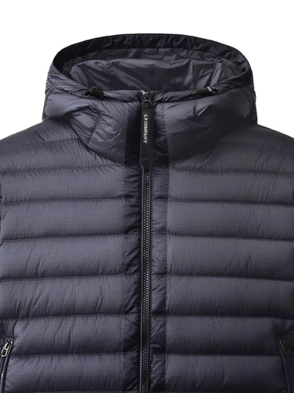 C.P. COMPANY Quilted Down Jacket With Logo Detail - Blue