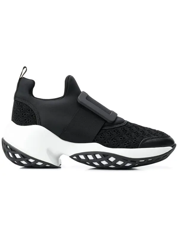 ROGER VIVIER Viv Run Sneakers With Branded Buckle - Black