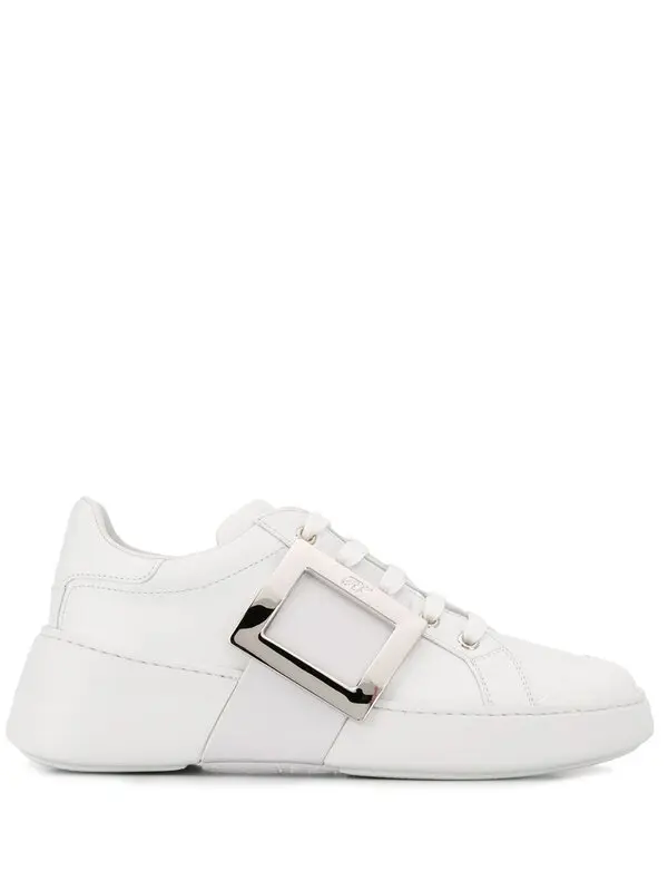 ROGER VIVIER Viv Skate Leather Sneakers With Buckle Detail