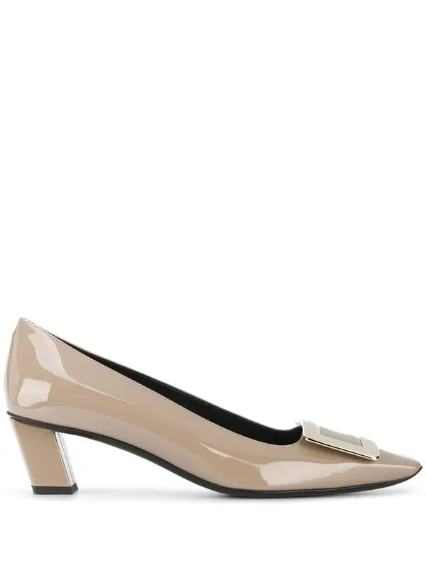 ROGER VIVIER Belle Vivier Patent Leather Pumps - Beige