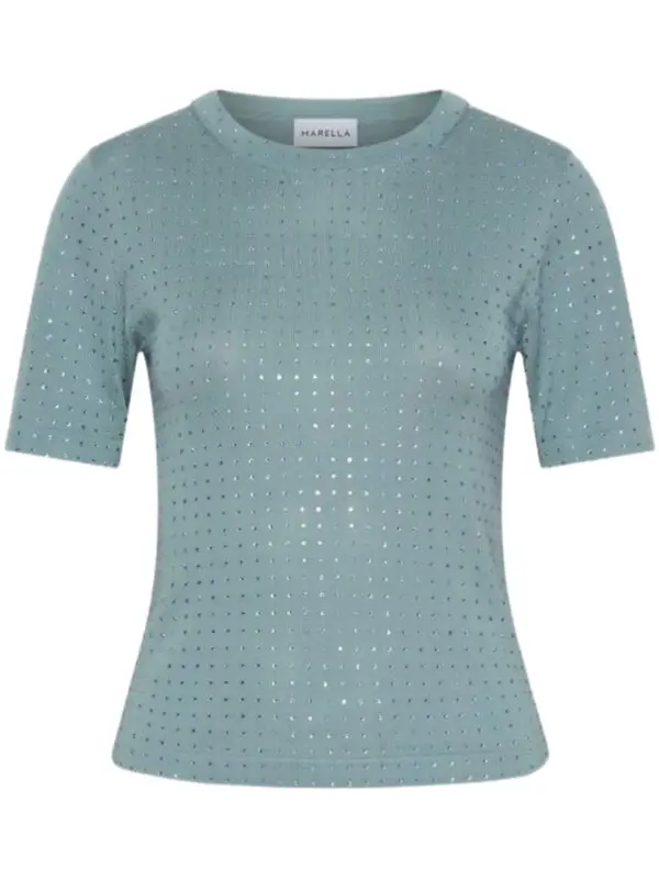 Marella Embellished Short Sleeve Top