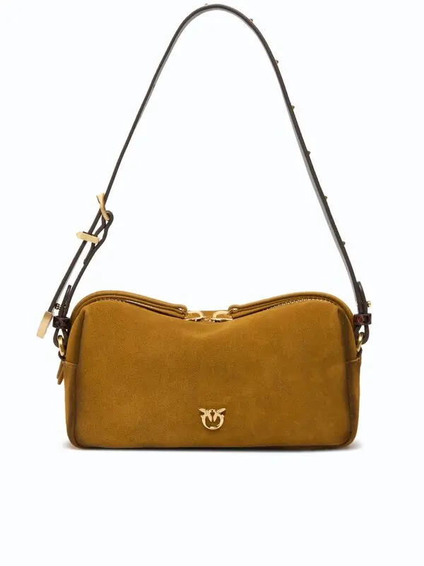 Pinko Trittico Mini Suede Bag With Studded Strap