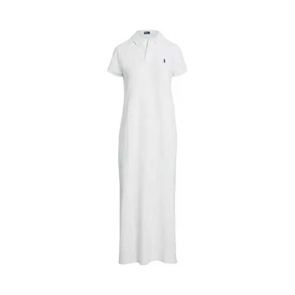Ralph Lauren Cotton Mesh Polo Maxi Dress With Embroidered Pony