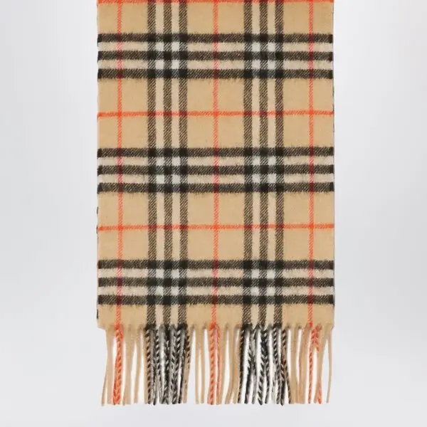 Burberry Cashmere Check Scarf - Beige
