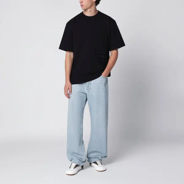 Bottega Veneta Wide-leg Jeans In Sky Bleached Wash
