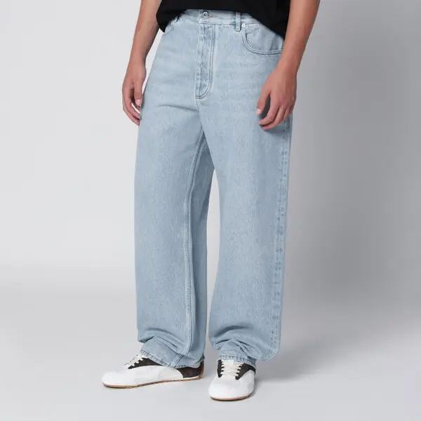 Bottega Veneta Wide-leg Jeans In Sky Bleached Wash