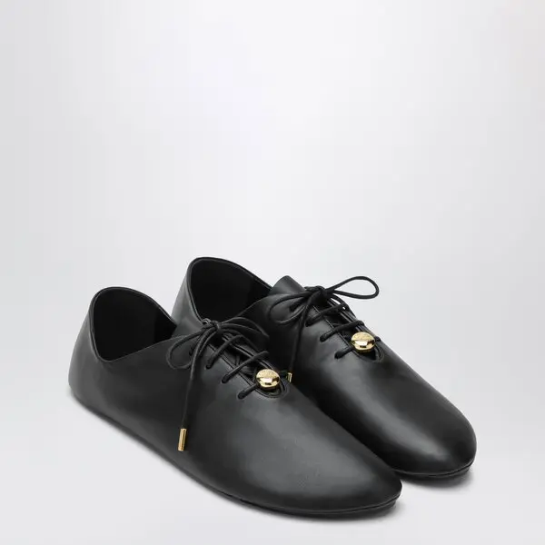 Loewe Pebble Soft Lace-up Calf Nappa Leather Shoes - Black