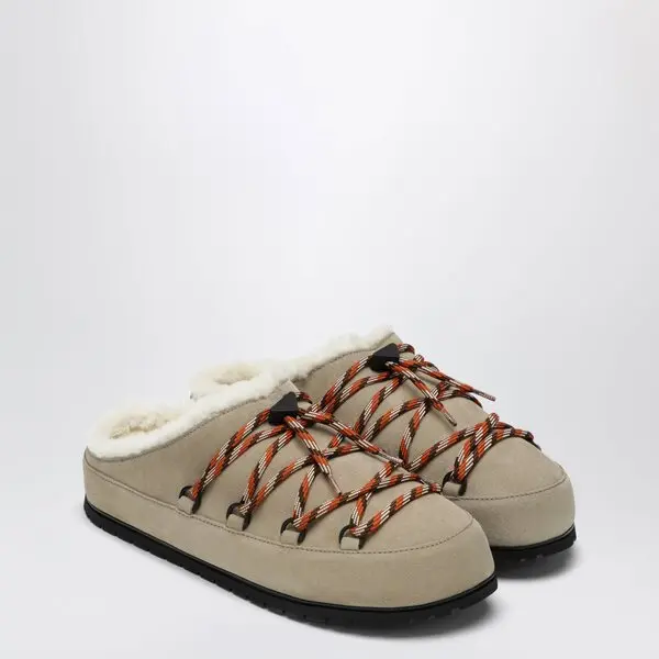 Prada Suede Clogs With Braided Laces
