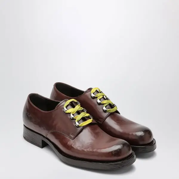 Prada Aged Leather Lace-up Shoes