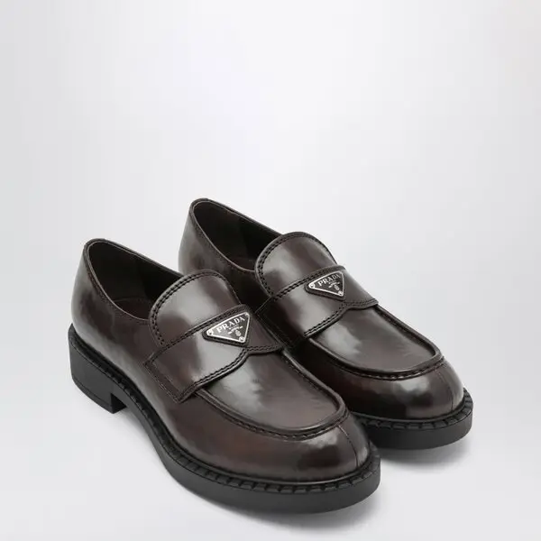 Prada Chocolate Leather Loafers