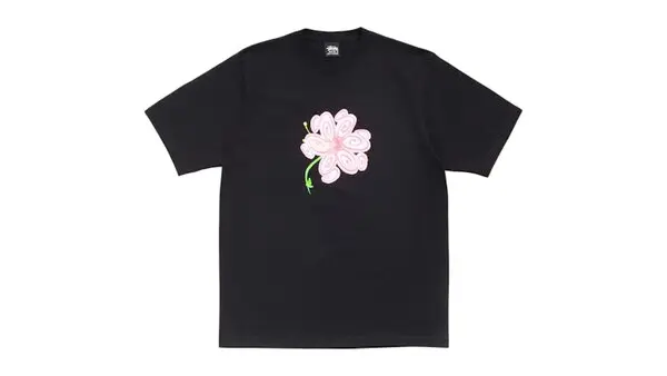 StÜssy S Flower Tee Shirt - Black