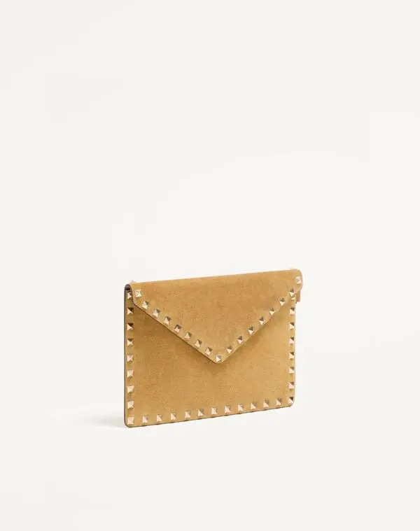 Valentino Garavani Rockstud Suede Clutch Bag