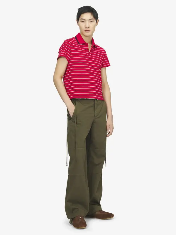 Alexander McQueen Striped Polo Shirt - Red