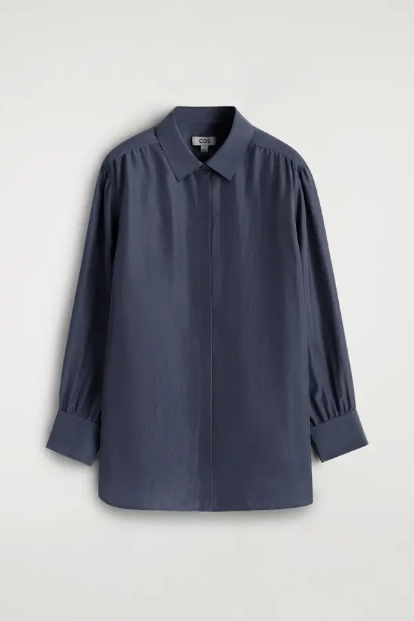 Cos Gathered Washed-silk Shirt