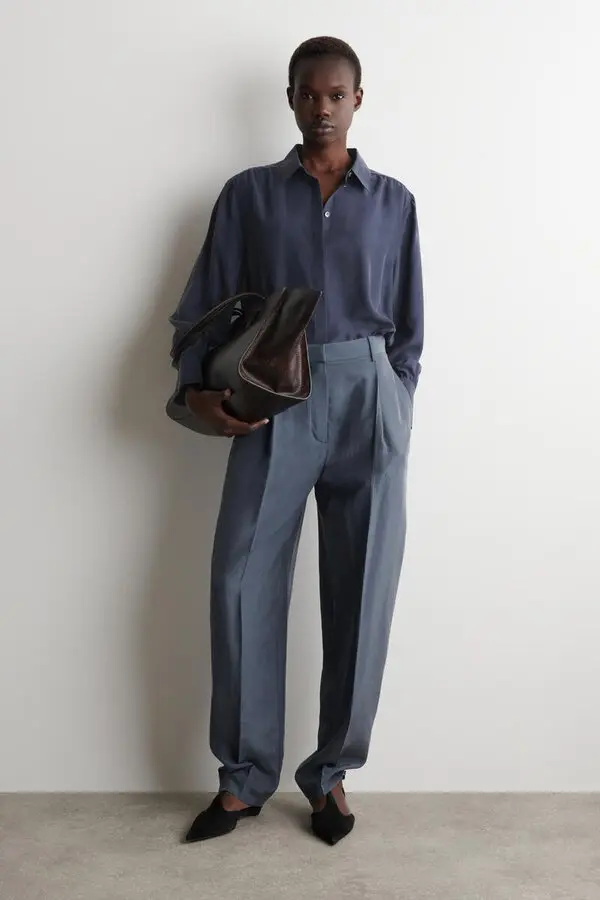 Cos Gathered Washed-silk Shirt