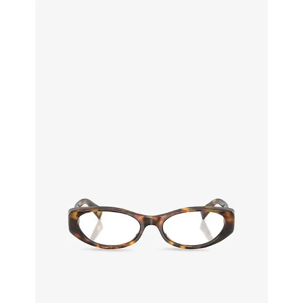 Miu Miu Oval-frame Acetate Eyeglasses - Brown