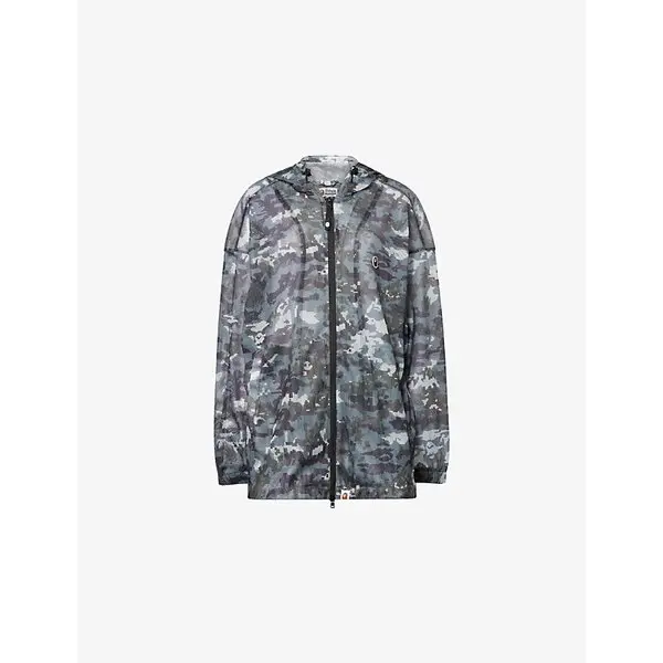 A BATHING APE Multi-pixel Camo-print Mesh Hoodie