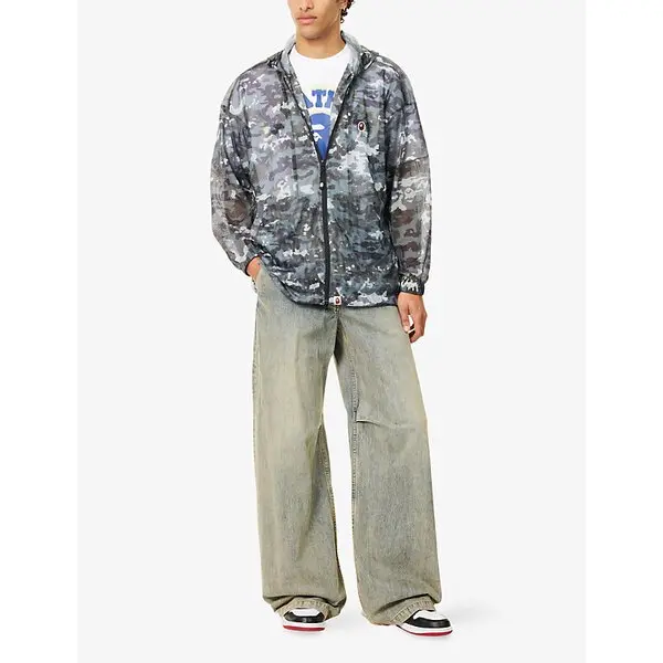 A BATHING APE Multi-pixel Camo-print Mesh Hoodie