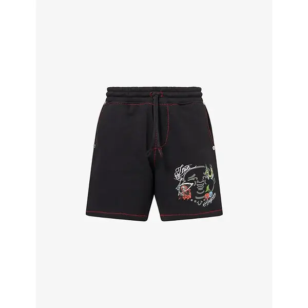 True Religion Buddha Logo Cotton Blend Shorts