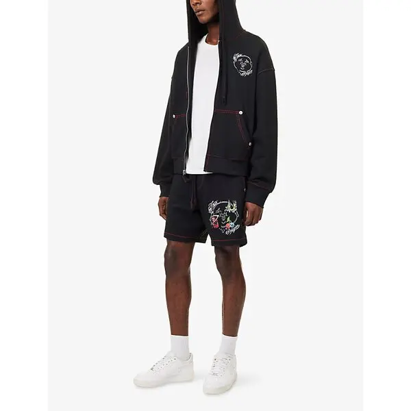 True Religion Buddha Logo Cotton Blend Shorts
