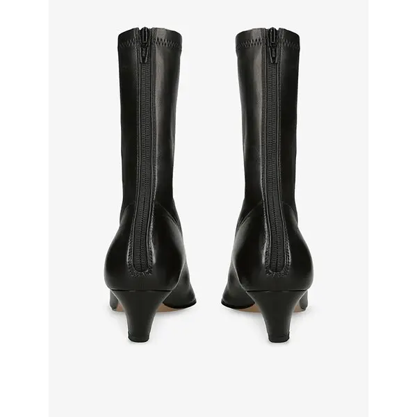 Khaite Arizona Leather Ankle Boots - Black