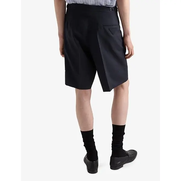 Prada Pressed Wool-blend Bermuda Shorts