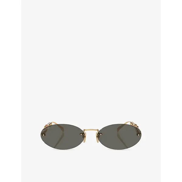 Gucci Gg1922s Round Metal Sunglasses - Gold