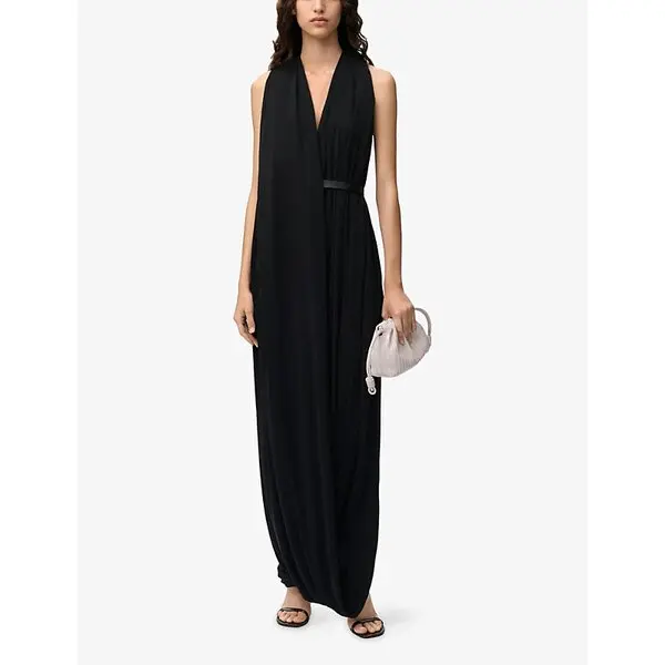Loewe Draped Open-back Jersey Maxi Dress