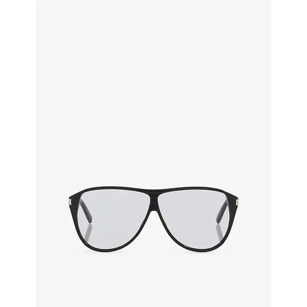 Saint Laurent Acetate Pilot Sunglasses - Black