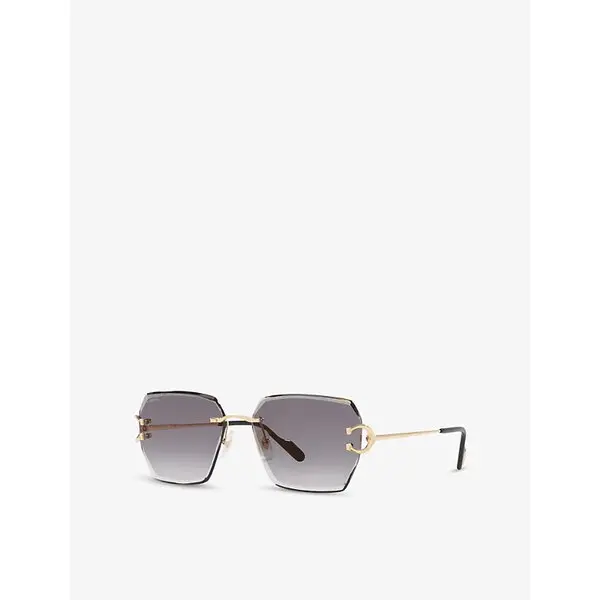 Cartier Square-frame Metal Sunglasses