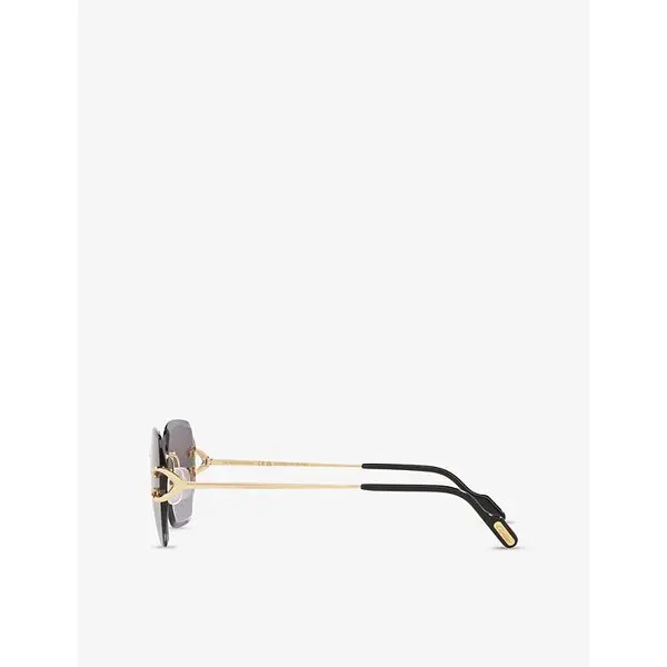 Cartier Square-frame Metal Sunglasses