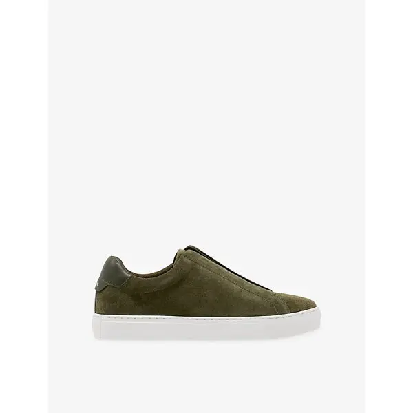 REISS Emil Suede Slip-on Trainers
