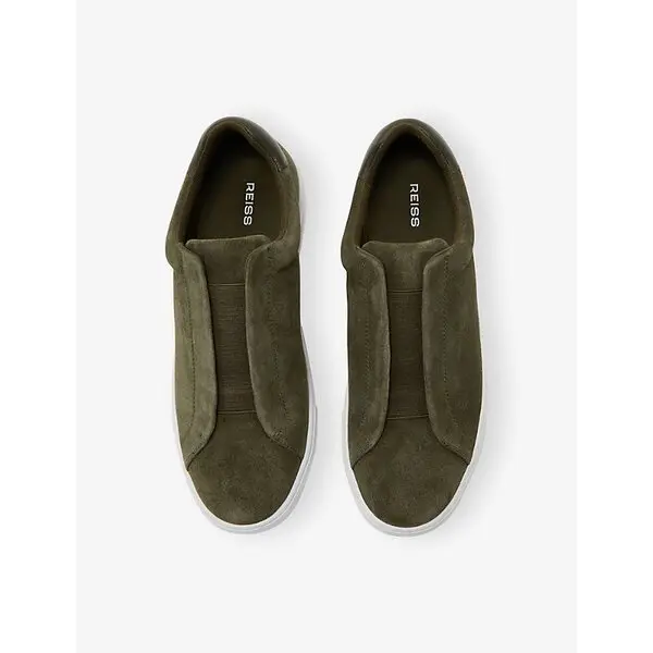 REISS Emil Suede Slip-on Trainers