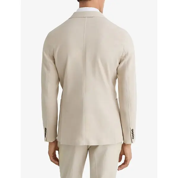 REISS Jason Single-breasted Stretch Cotton-blend Blazer
