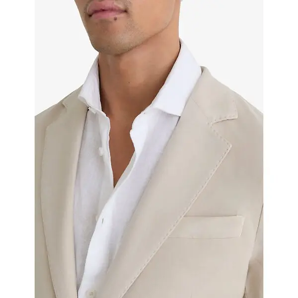 REISS Jason Single-breasted Stretch Cotton-blend Blazer