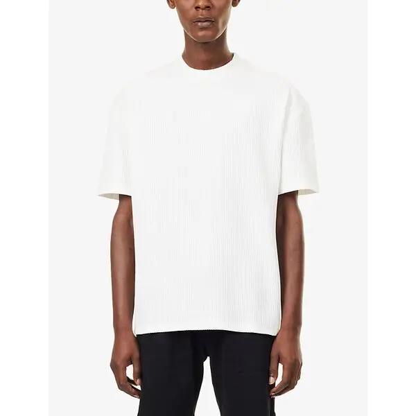 ARNE Relaxed-fit Waffle Woven T-shirt - White