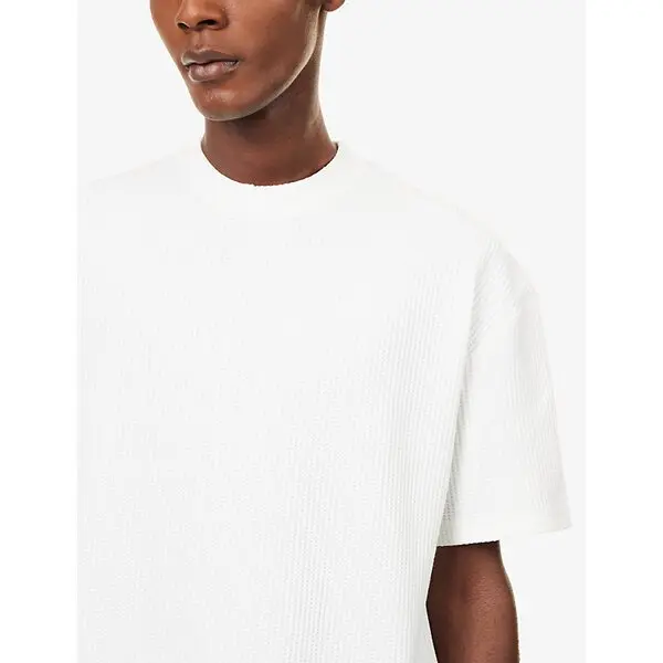 ARNE Relaxed-fit Waffle Woven T-shirt - White