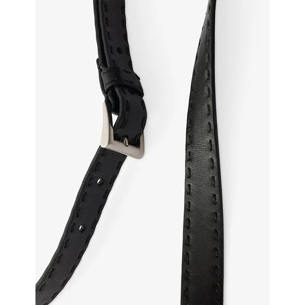 Prada Antiqued Leather Belt - Black
