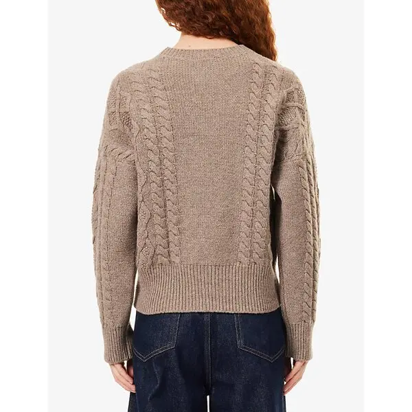 Max Mara Round Neck Cable Knit Wool Jumper