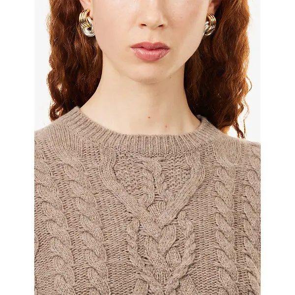 Max Mara Round Neck Cable Knit Wool Jumper