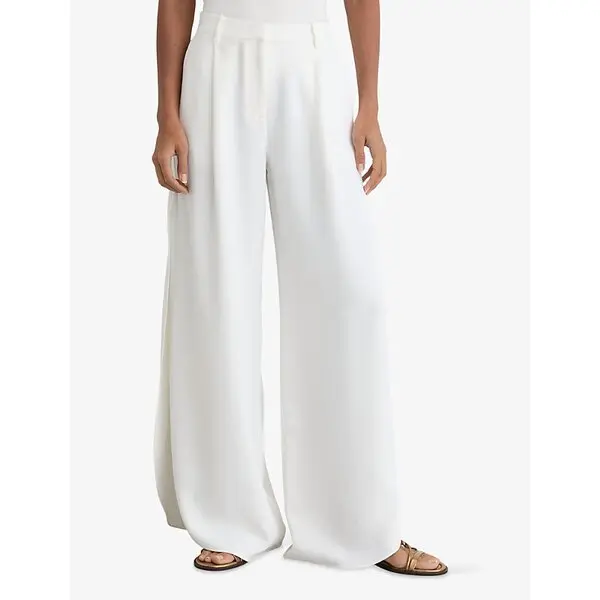 REISS Deena Side-split Wide-leg Woven Trousers
