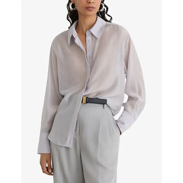 REISS Ally Striped Woven Shirt
