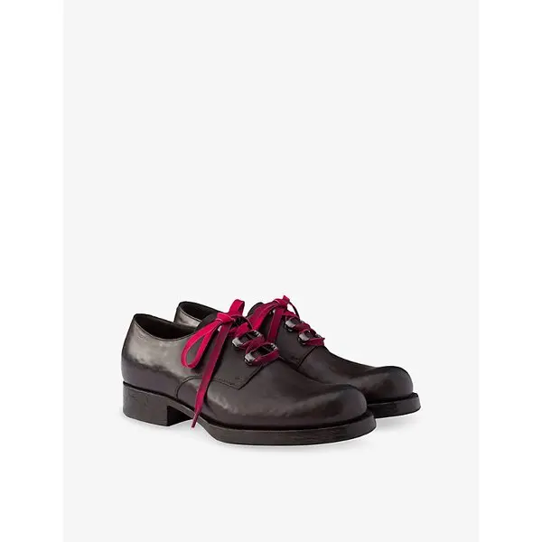 Prada Antiqued Leather Lace-up Shoes