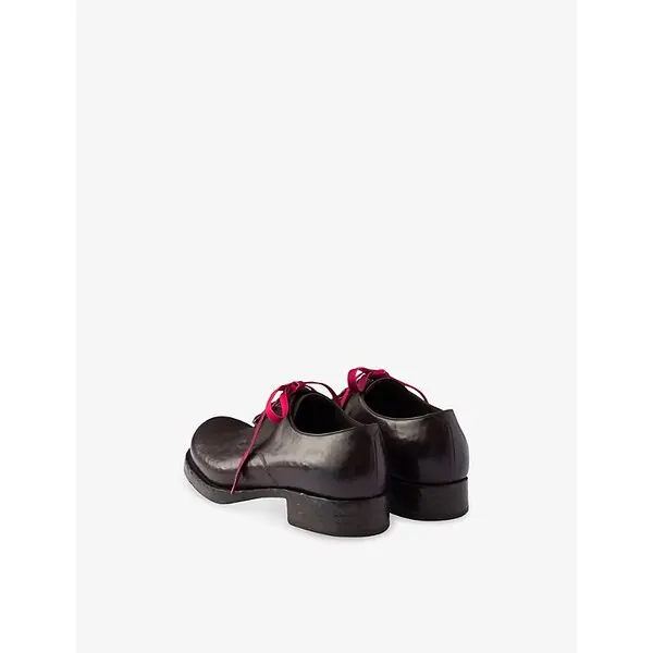 Prada Antiqued Leather Lace-up Shoes