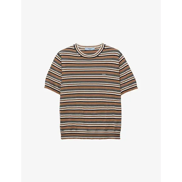 Prada Short-sleeve Striped Cotton-jersey T-shirt